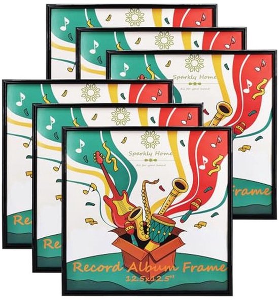 Zwarte PVC Muziek Vinyl Plaat Album Frames - Set van 6 voor LP Covers | bol