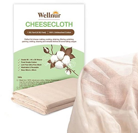 Natuurlijke Katoenen Kaasdoek 9Sq. Ft - Herbruikbaar en Voedselveilig ...