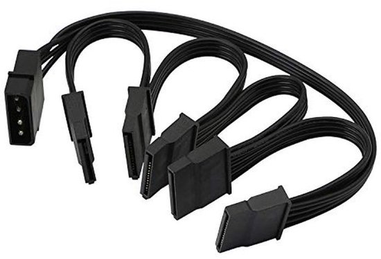 Stroomkabel Splitter 4-pins IDE naar 5 x 15 pin SATA voor PC Harde ...