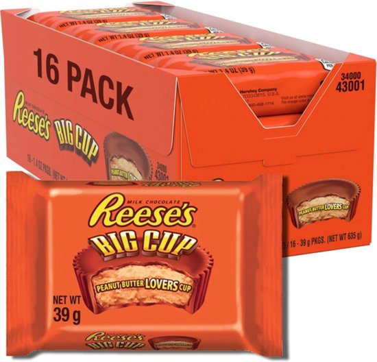 Reese’s BIG CUP Peanut Butter Cups 14 Pack | 14 x 39g | Peanut Butter ...