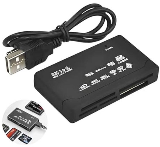 Kaartlezer, all-in-one USB 2.0 kaartlezer 6-in-1 voor SD/TF/CF/M2/XD/MS ...