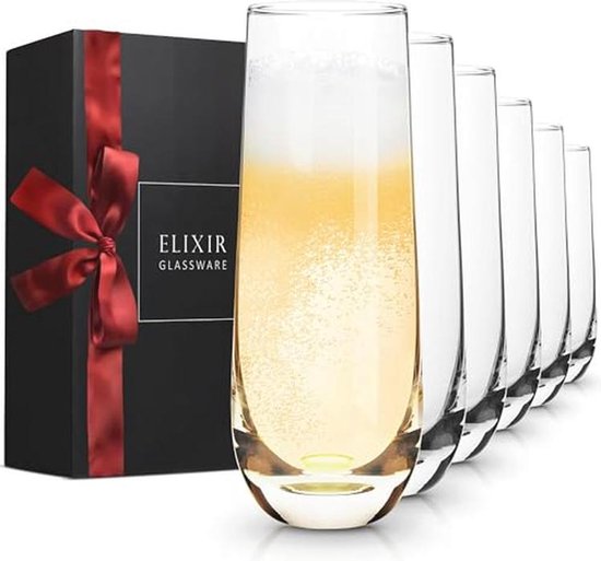 Elegante Sterrenloze Champagneglazen - Set van 6 Premium Kristal ...