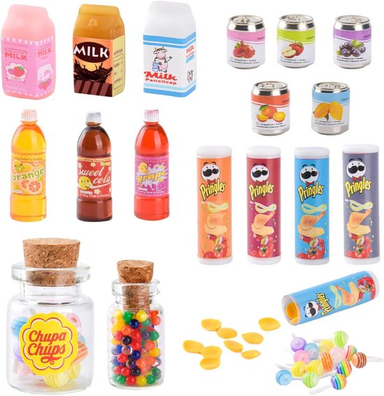 21-Delige Set Miniatuur Eten en Drinken voor Poppenhuis ...