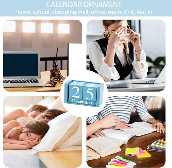 Houten Bureaukalender Rustieke Blok Kalender Mooi Vintage Design voor ...