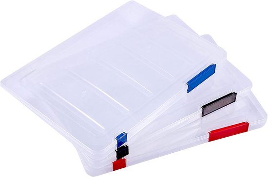 3x Transparante Opbergdozen A4 voor Documenten, Tijdschriften en Papier ...