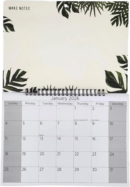 2025 Hangende Wiro Memo Board Wandkalender - Bladeren (Design No. 11 ...