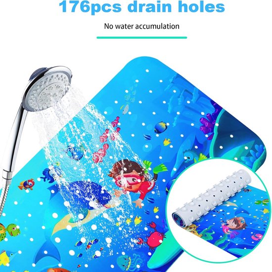 Antislip Cartoon Badmat voor Kinderen - Veilig en Wasbaar, 40 x 100 cm ...