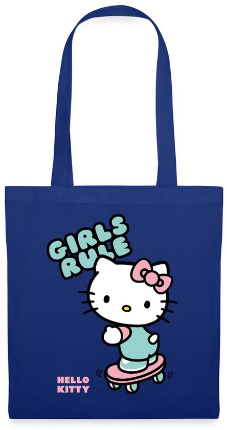 Hello Kitty Op Een Skateboard Met Girls Rules Tas Van Stof Schoudertas ...