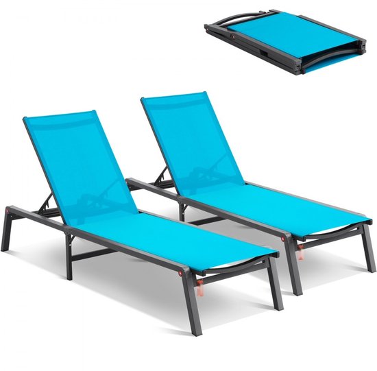 Ligbedden voor buiten - Loungestoelen - Aluminium - Met 5 verstelbare ...