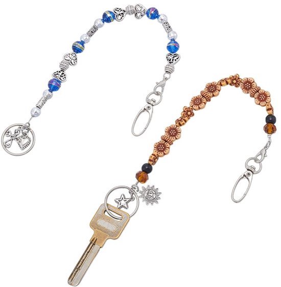 Beaded Key Holder 26-27cm - Stijlvolle Vrouwen Sleutelhanger met Kralen ...