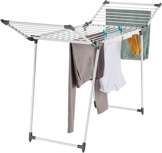 tectake® Droogrek - Wasrek - 18 Meter Drooglengte - Inklapbaar - Staand ...