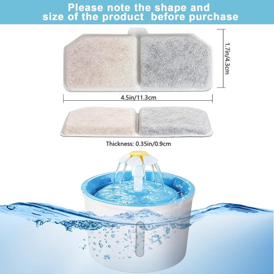 TRANKIELO® - 12 stuks kattenfonteinfilter - Actieve kool en hars ...