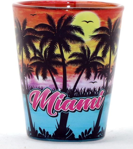 Palmboom Zonsondergang Shotglas Souvenir Miami Florida | bol