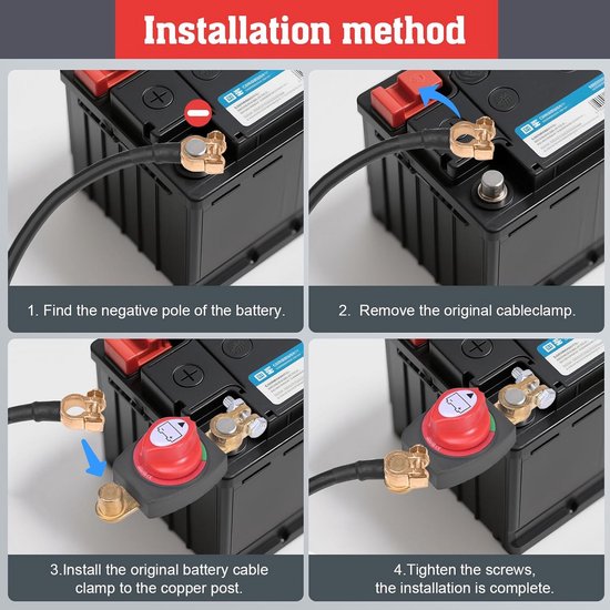 Hoofdschakelaar Accu voor Auto, Vrachtwagen, Boot & Motorfiets - 12V ...