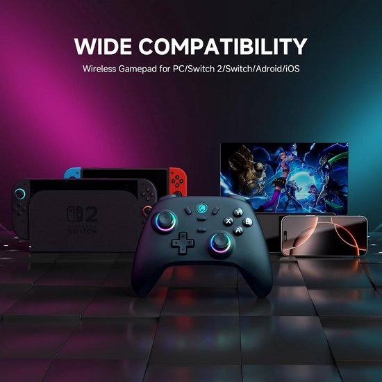 Draadloze Game Controller met Hall Joysticks, 1000 Hz, RGB en ...