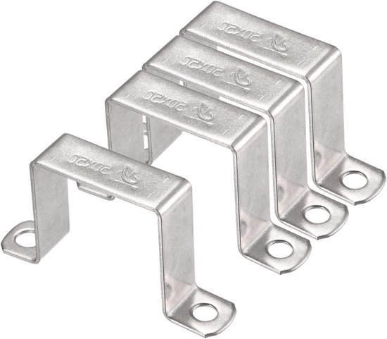Allecta - U-vormige roestvrijstalen beugels 50 mm x 50 mm, set van 4 ...