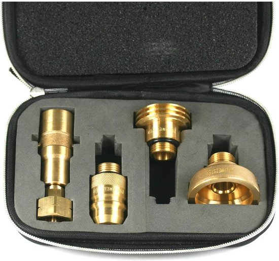 2-in-1 Tankadapter voor Gasflessen met W21,8 M22 en Bajonetsluiting | bol