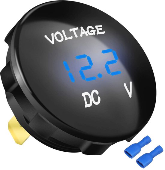 Digitale LED Spanningsmeter 12V 24V Waterdicht voor Voertuigen | bol