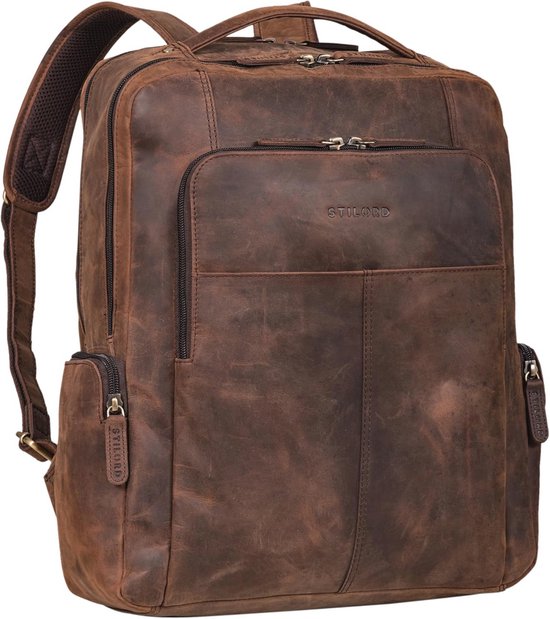 STILORD 'Sigrid' Timeless Leather Backpack with Laptop Compartment 17 ...