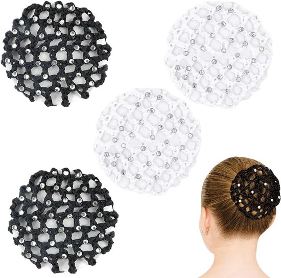Haarnetje voor meisjes met parels - 4 stuks - Danshaarnetjes voor ...