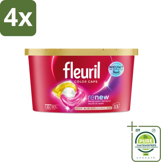 Fleuril - Wasmiddel - Renew Color Caps - Gekleurde Was - 15 wasbeurten ...