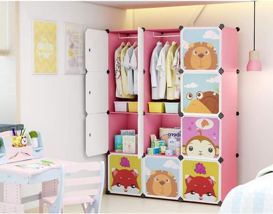 Modulaire Kledingkast met 12 Kubussen Opslagunits voor Kleding Schoenen ...
