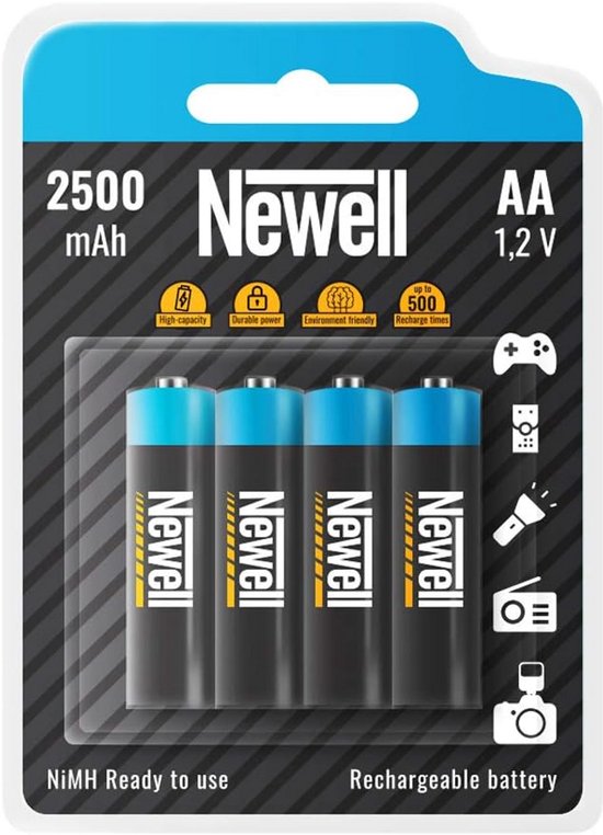 Oplaadbare AA batterijen 2500 mAh - Hoge Capaciteit NiMH | bol
