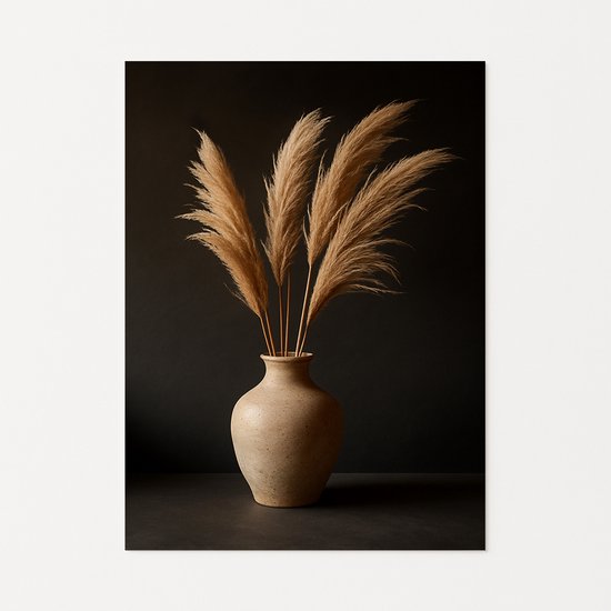 Pampasgras stilleven – muurdecoratie modern – Poster – 100x150 cm | bol