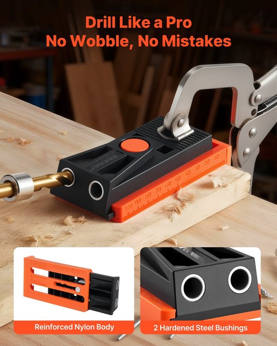 Pocket Hole Mal Set - Jig Boormal Systeem - Verstelbaar 12,7–38,1 mm ...