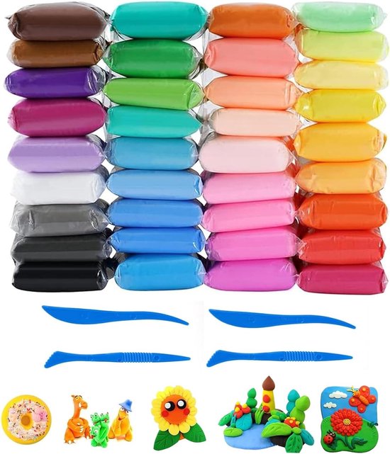 Boetseerklei Set voor Kinderen - Air Dry Clay - Polymer Clay - 36 ...