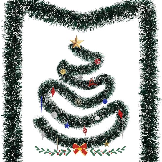 Kerstslinger - Kerst - Decoratie - Donkergroen - Klatergoud - Slinger ...