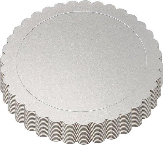 15 Pack 12 Inch Round Cake Boards - 2mm Thick Silver Cardboard ...