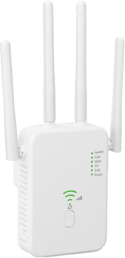 Krachtige Wifi Versterker 1200 Mbps Dual Band (5GHz & 2.4GHz) met LAN ...