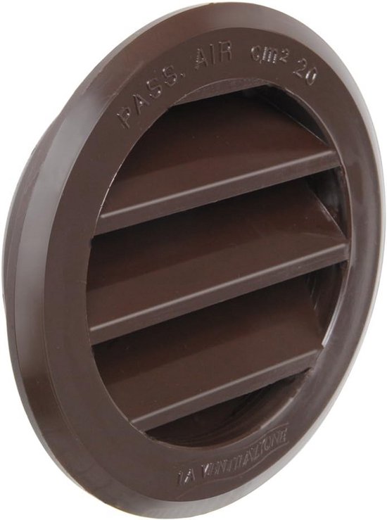 Ronde Inbouw Ventilatie Rooster 80mm Kunststof Bruin | bol