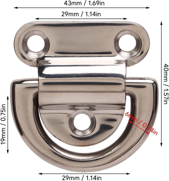 MK Stoer - Set van 4 Marine Folding Pad Eyes voor Marine Yacht ...