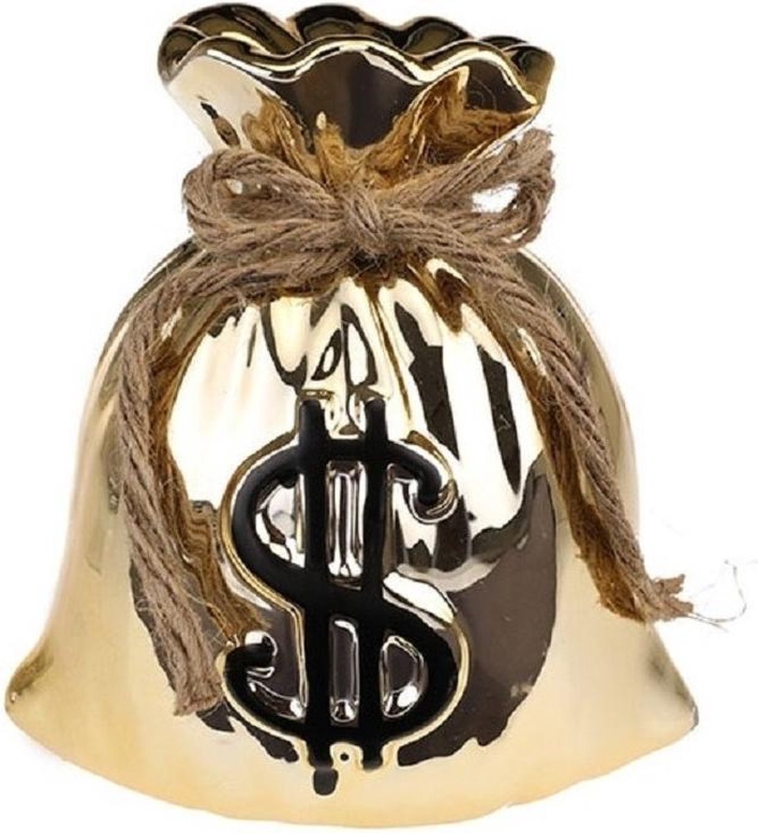 Spaarpot geldzak goud met dollar teken 18 cm - Spaarpotten van keramiek ...