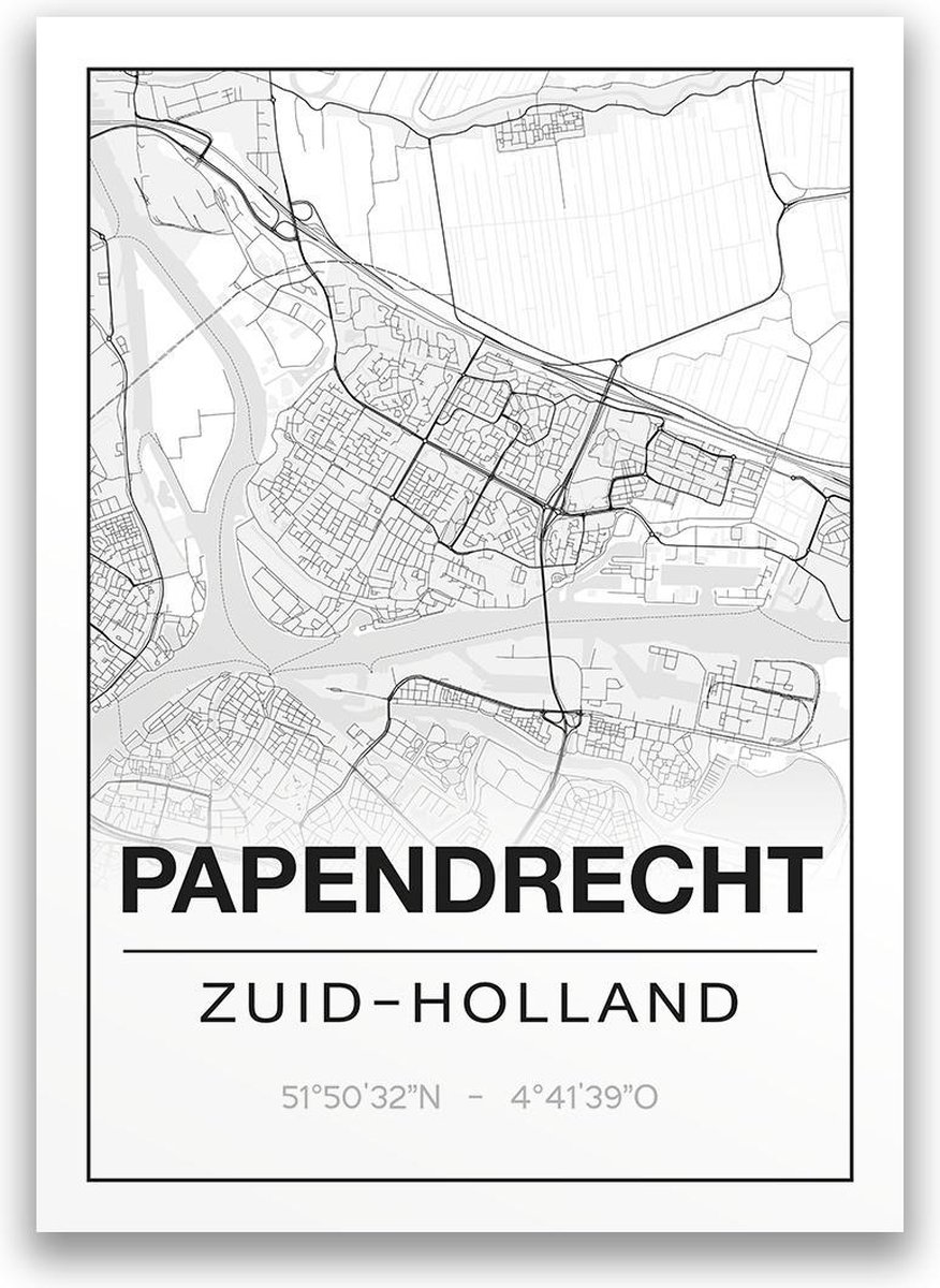 Poster/plattegrond PAPENDRECHT - 30x40cm | bol.com