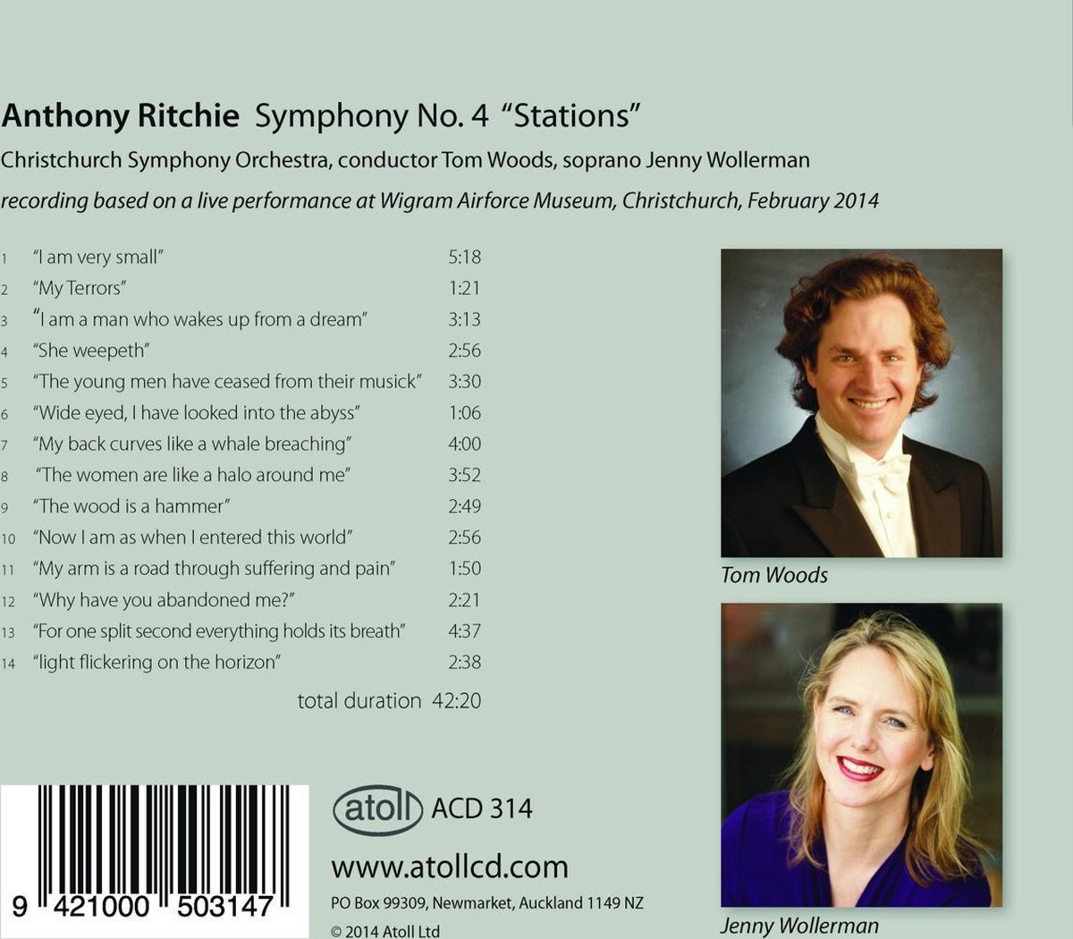 Jenny Wollerman, Christchurch Symphony Orchestra, Tom Woods - Ritchie ...