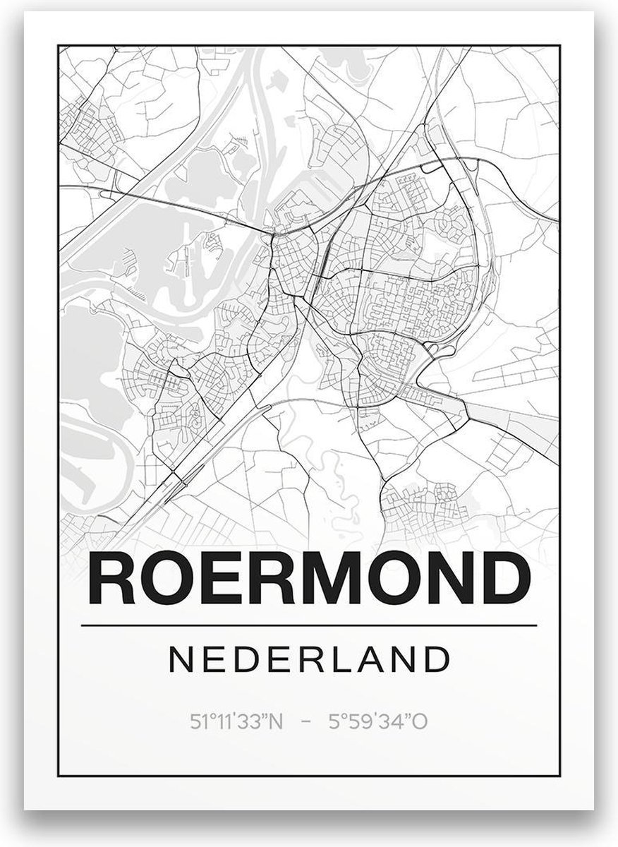Poster/plattegrond ROERMOND - A4 | bol