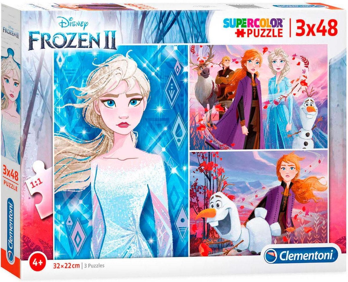 Clementoni Kinderpuzzels - Frozen 3 Puzzels van 48 Stukjes, Puzzel, 4 ...