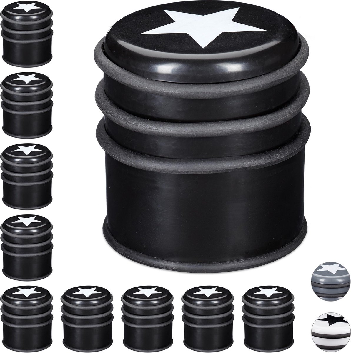 Relaxdays 10x deurstop ster - massief - deurstopper - 8 cm hoog ...