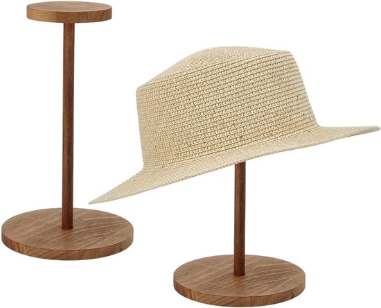 2 Sets Hoed Display Stand - Houten Display Stand - Hoeden Rack Stand ...