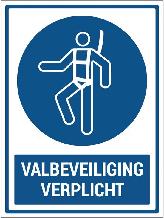 Valbeveiliging verplicht verplicht bord met tekst - Sign Again - 20 x ...