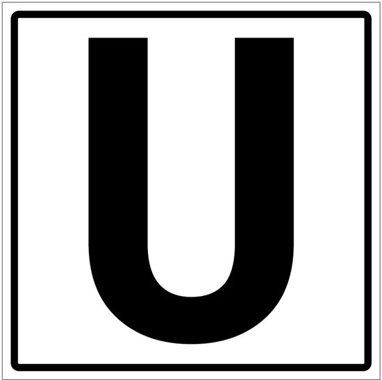 Letter U sticker - 15 x 15 cm | bol