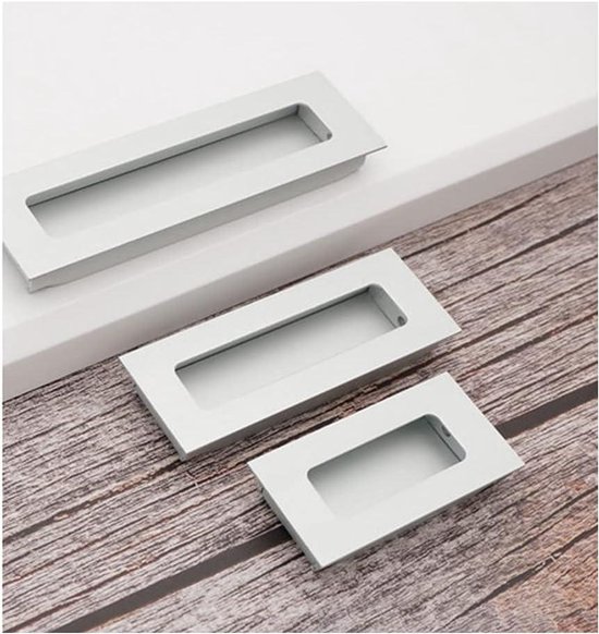 Rechthoek Inbouw Deur Pull Handvat Voor Schuifdeur (140×42 mm) - Set ...