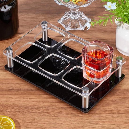 6 Gat Acryl Shot Glass Stand Transparante Display Base - Cocktail ...