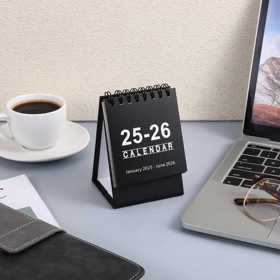 Allecto Plus - Bureaukalender 2025/2026 - Mini staande kalender voor ...