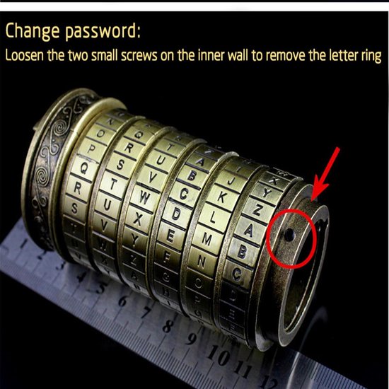 Da Vinci Code Lock Mini Cryptex - Retro Cilinder Alphabet Lockbox ...