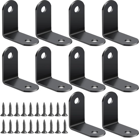 Hoekverbinders 10 stuks RVS hoekklemmen 30 x 30 x 2 mm met schroeven ...