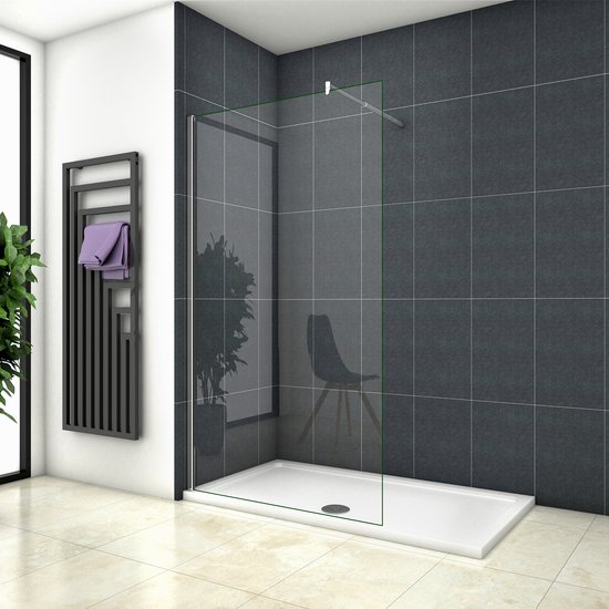 Inloopdouche-douchewand-walk in 8mm NANO EasyClean veiligheidsglas ...
